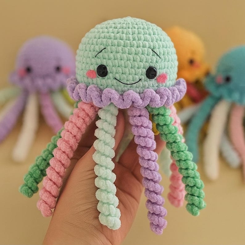 Crochet Jellyfish PDF Pattern | DIY Undersea Creature Tutorial | Mini ...