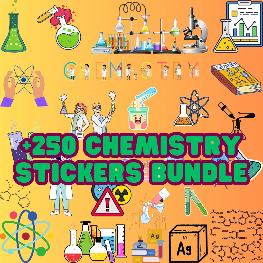 250+ Chemistry Digital Stickers for Goodnotes | Pre-cropped Chemistry ...