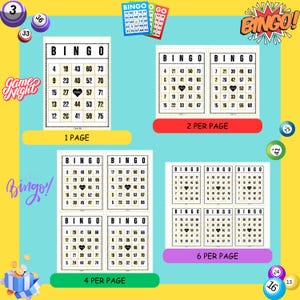100 Bingo Cards Printable PDF | Canva Editable | 1, 2, 4 per Page ...