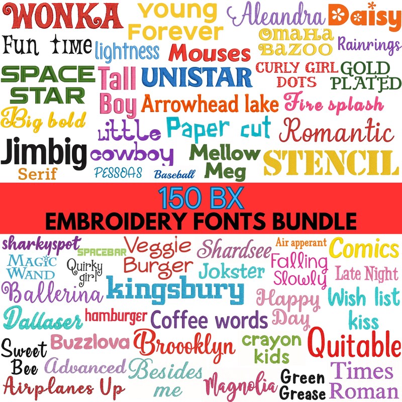 Embroidery Fonts - Etsy