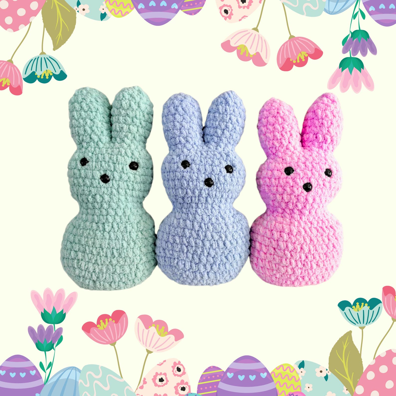 No Sew Peep Bunny Crochet Pattern | Easter Peep Bunny | Amigurumi ...