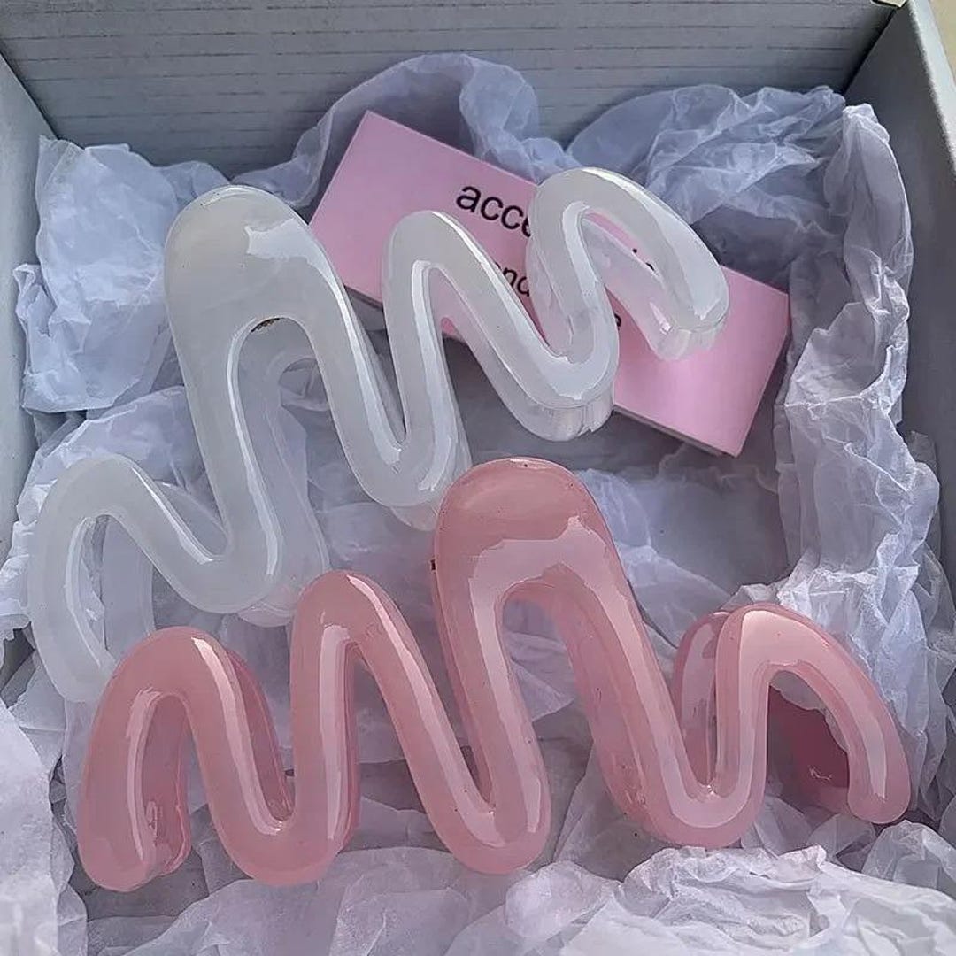 Colorful Jelly Wave Hair Claw for Womens Fashion - Etsy