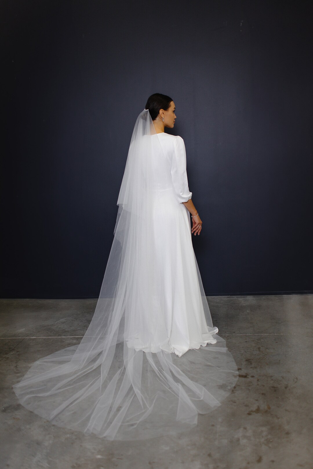 Cascading Veil Simple Veil With Comb, Barely There Veil, 2 Tier Veil ...