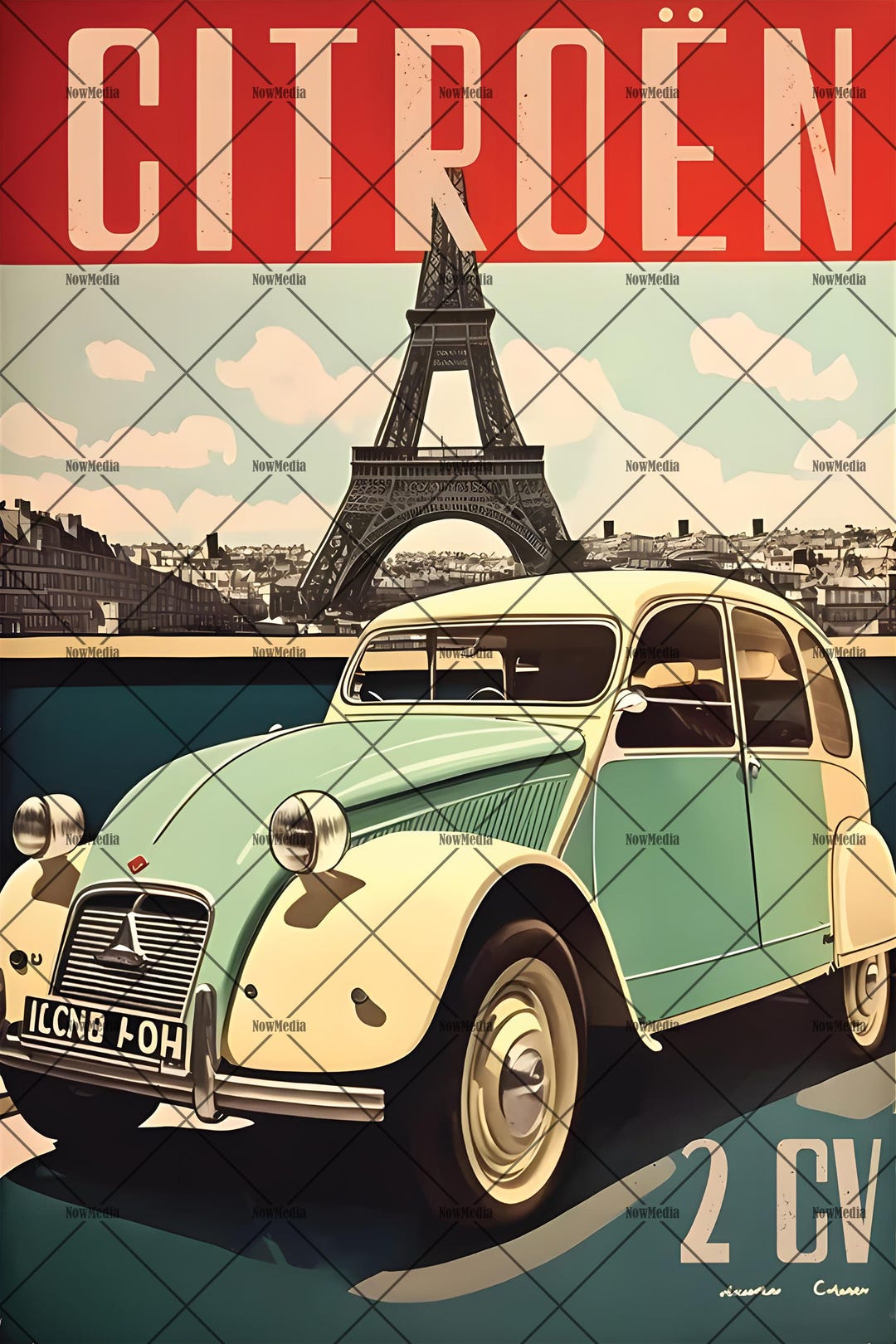 Citroen 2cv Art Poster - Digital Download Print, Printable Art ...