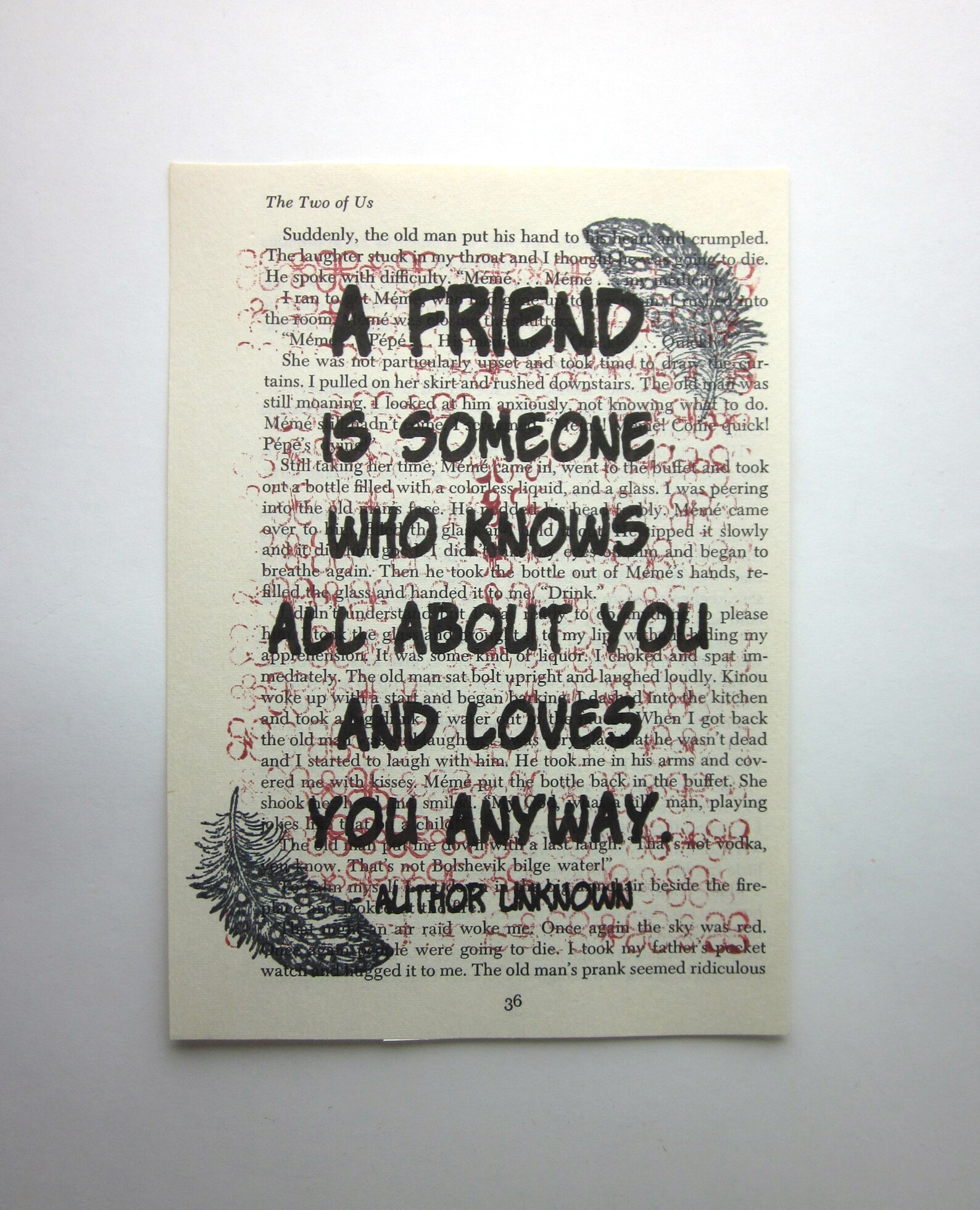 Friend Print on a Book Page, A Friend is Someone Who Knows All About ...