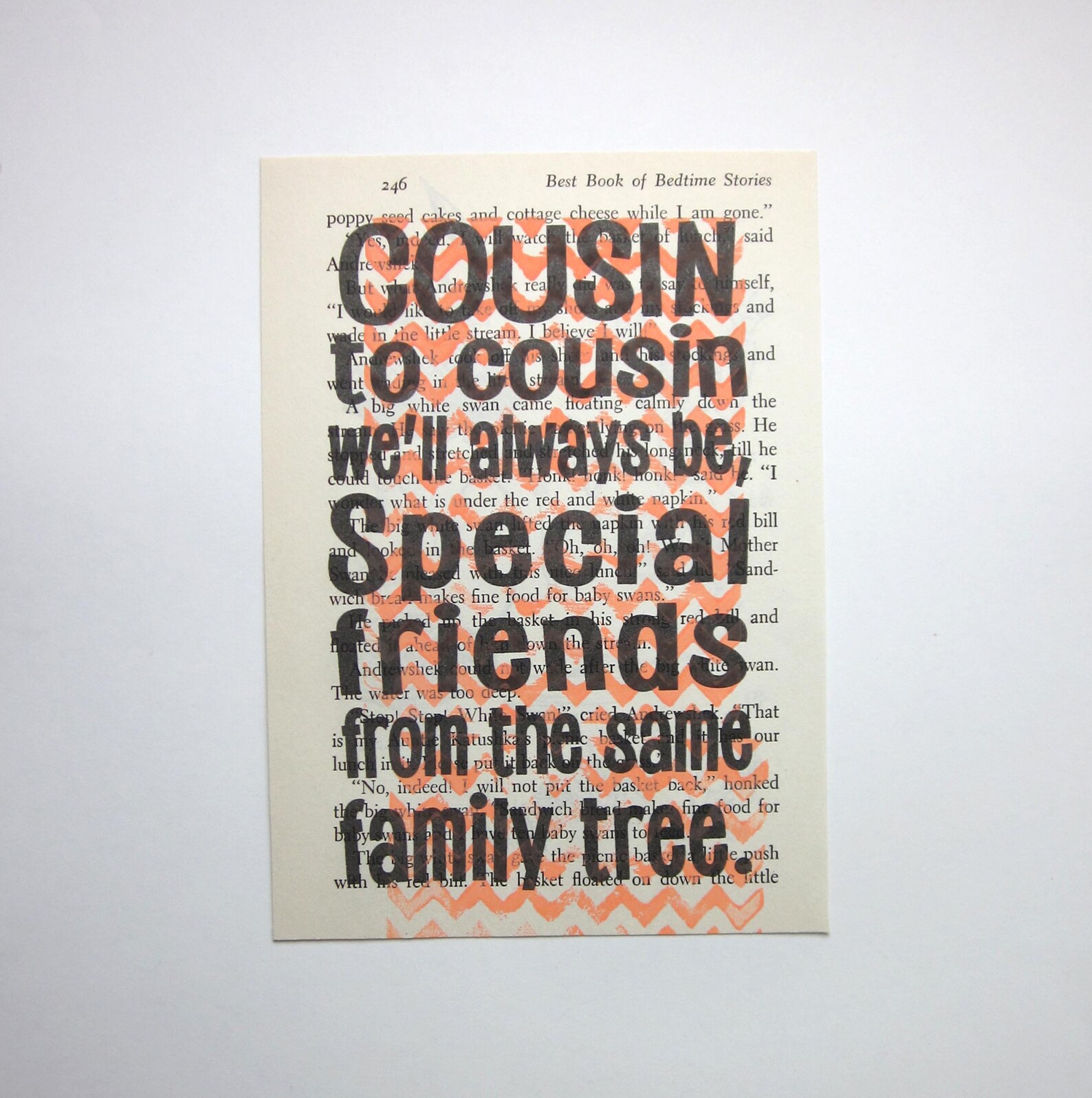 Cousins Print on a Book Page, Cousin to Cousin We'll Always Be, Special ...