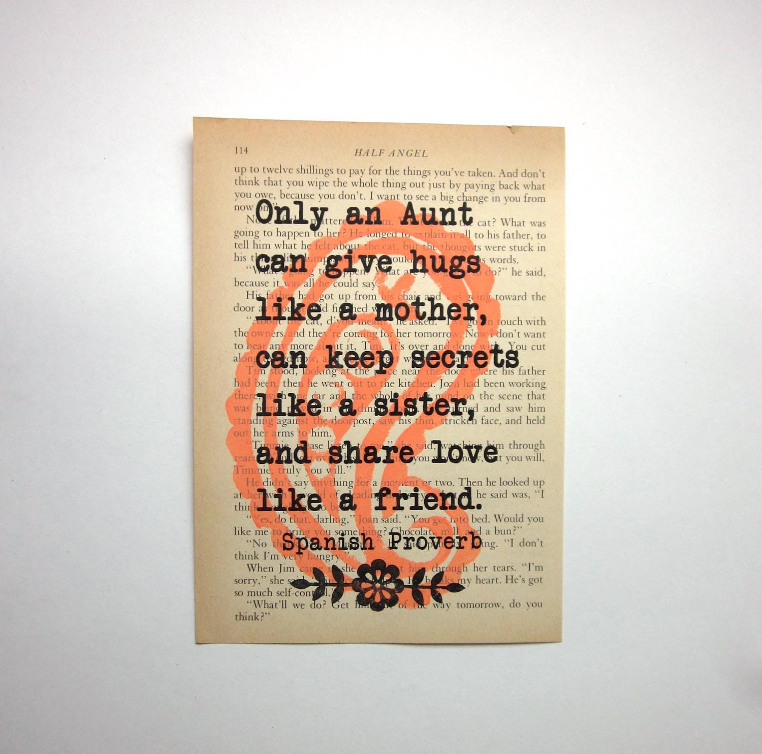 Aunt Quote Spanish Proverb Print on a Book Page Aunt Saying - Etsy