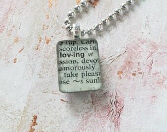 Book Page Necklace - Etsy