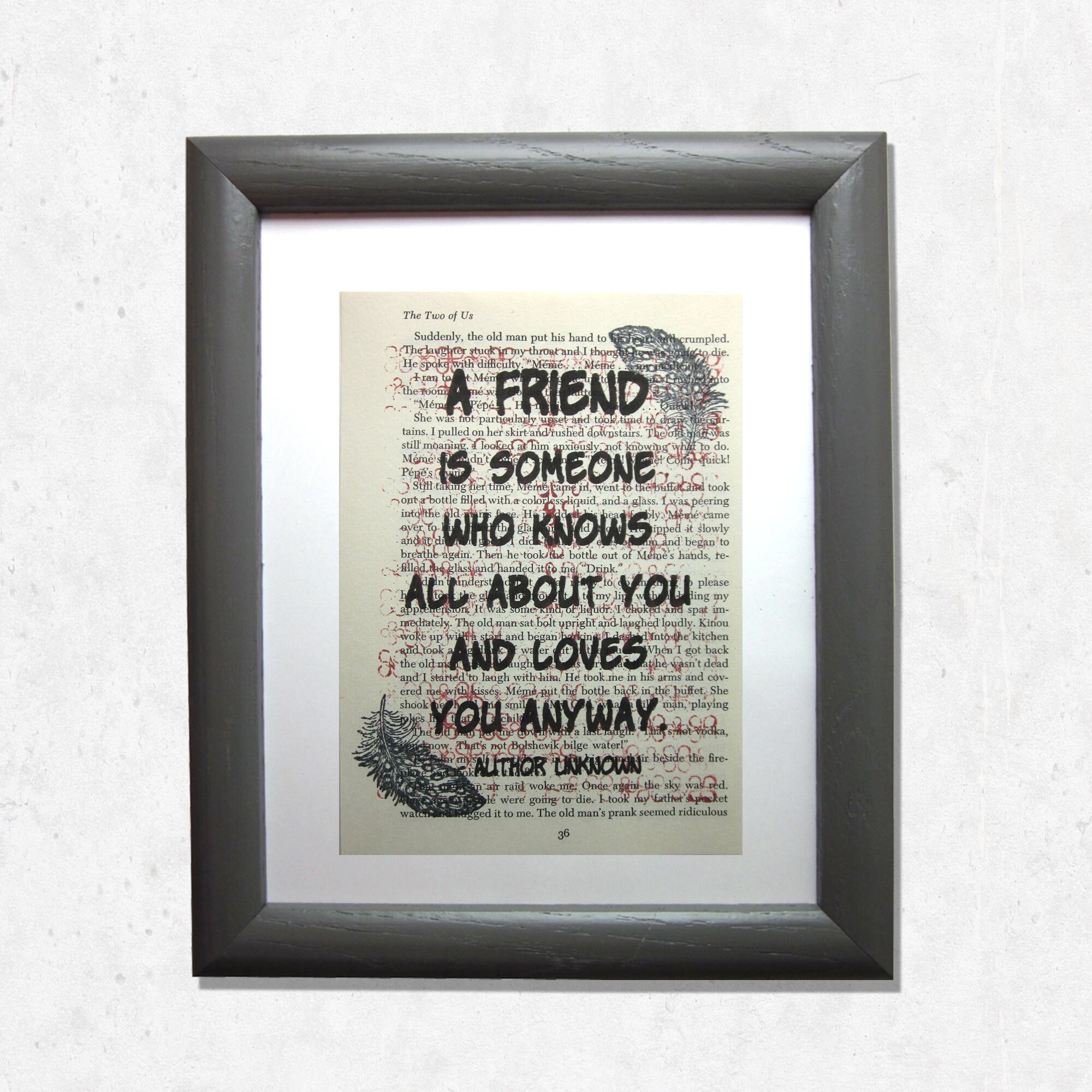 Friend Print on a Book Page, A Friend is Someone Who Knows All About ...