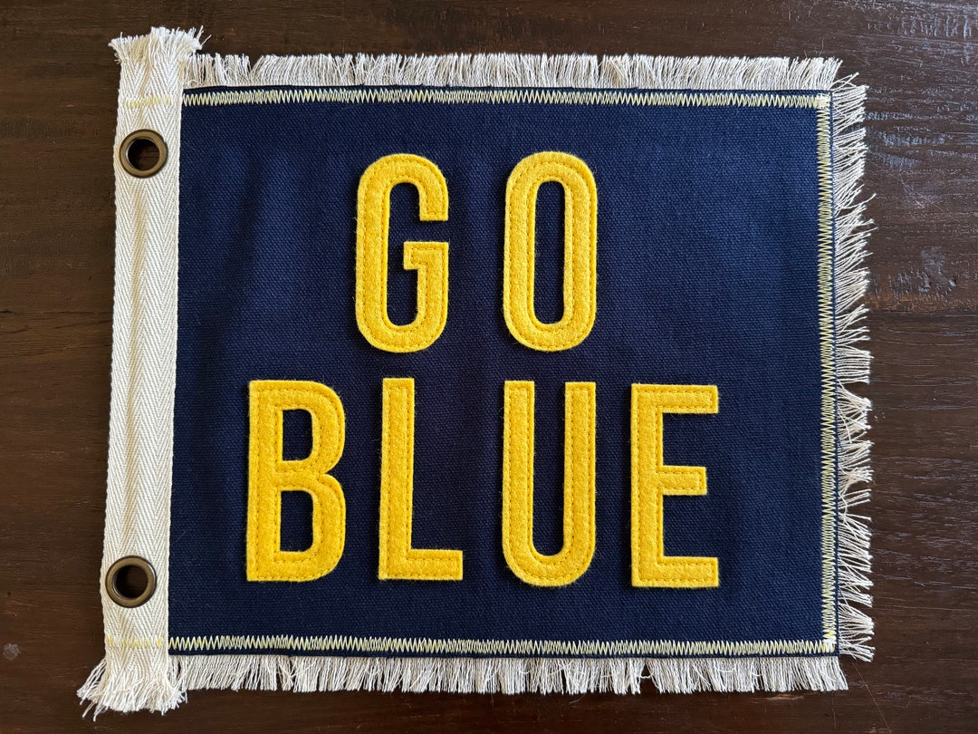 Vintage-inspired Michigan "go Blue" Flag - Etsy