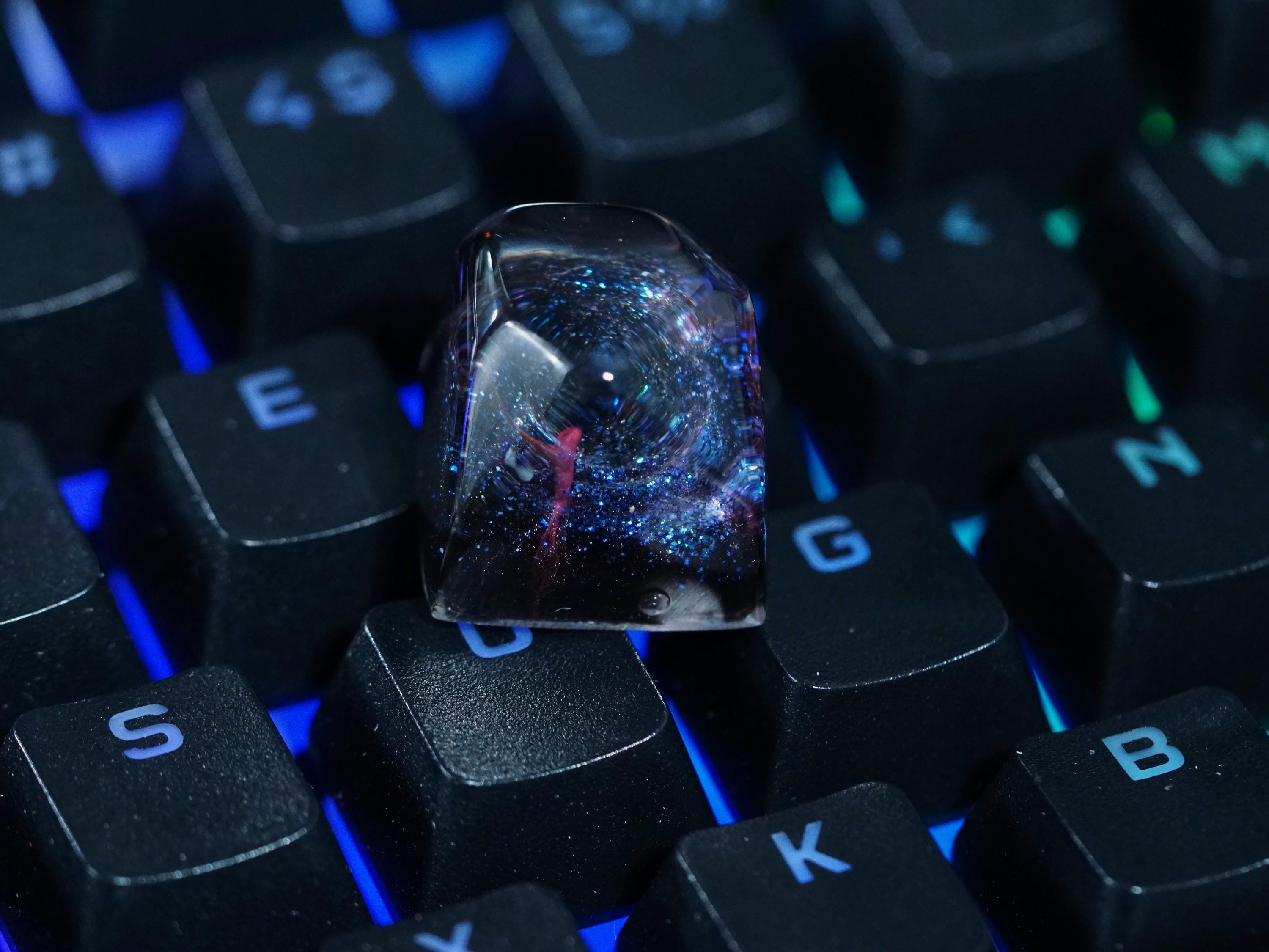 Galaxy Pentagon Keycap, Universe Artisan Keycap, Custom Resin Keycap ...