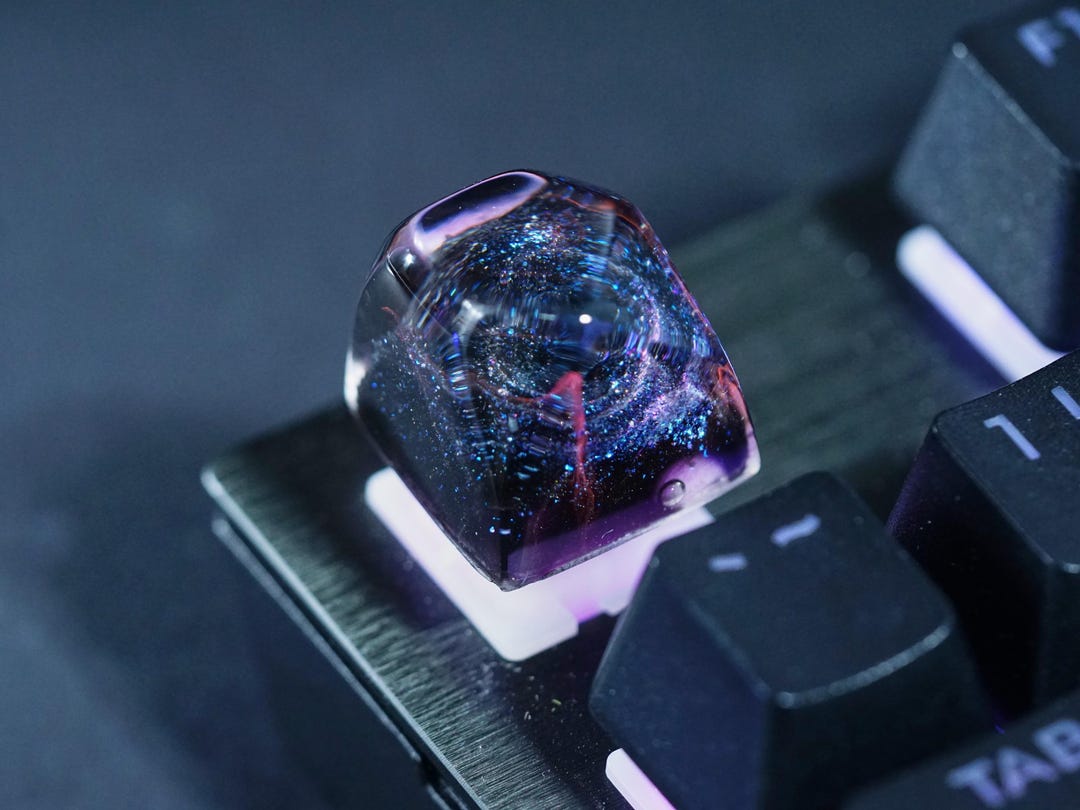 Galaxy Pentagon Keycap, Universe Artisan Keycap, Custom Resin Keycap ...