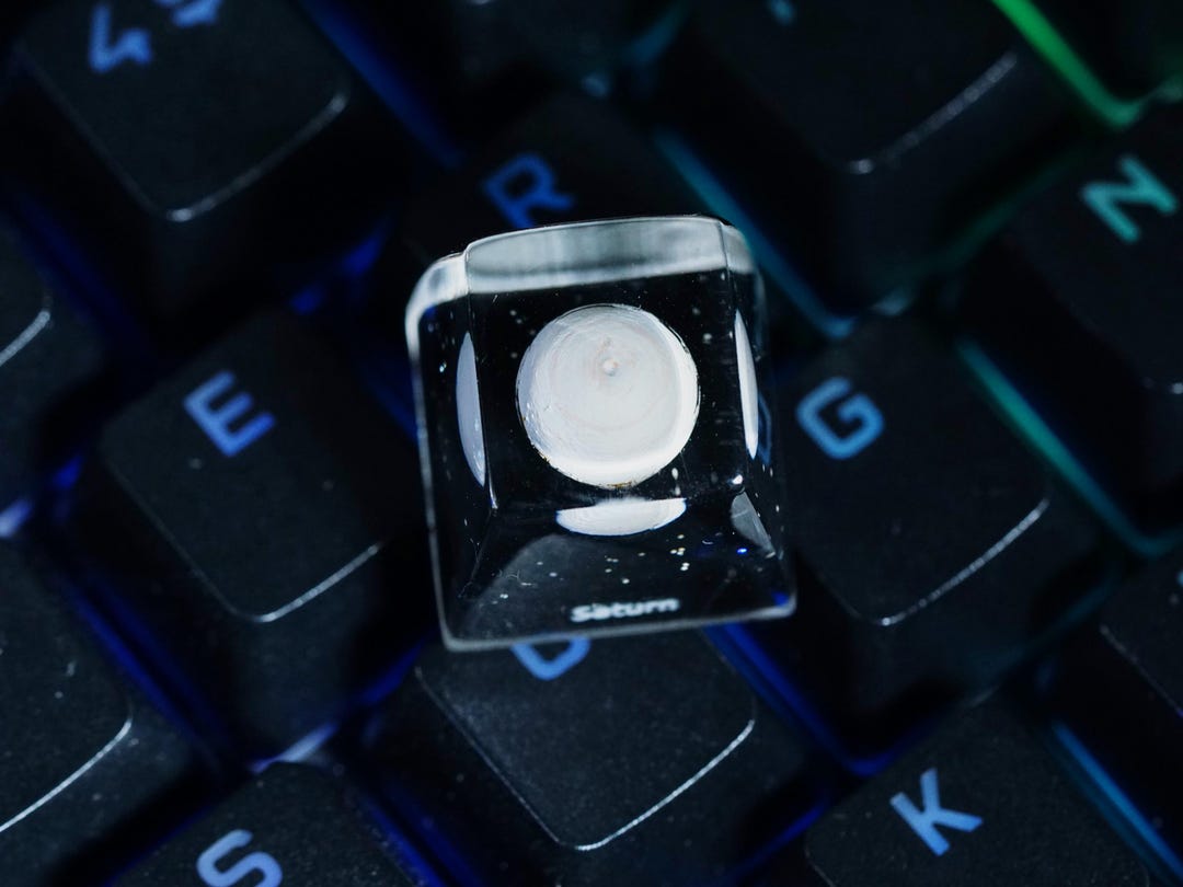 Saturn Planet Artisan Keycap Set, Handmade Solar System-themed Keycaps ...