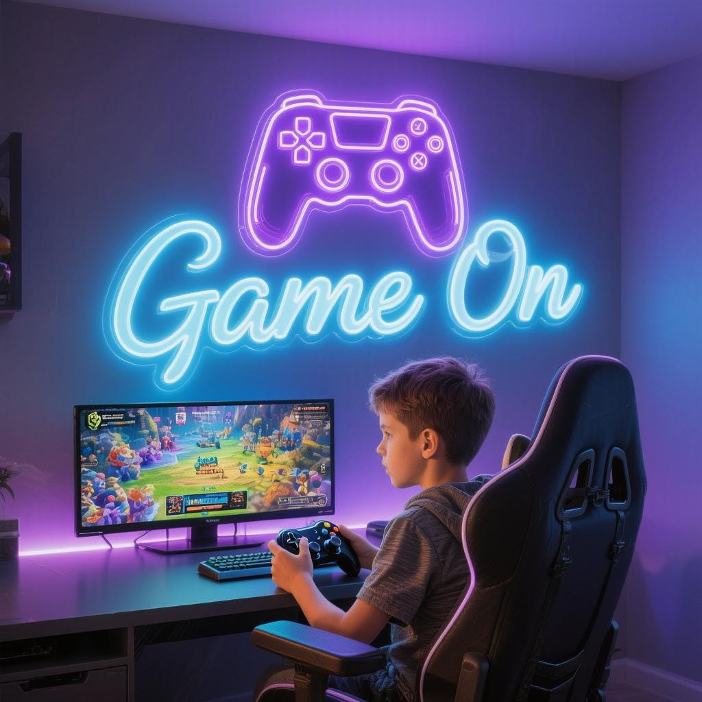 Custom Gaming Neon Sign | Personalized Gamer Logo LED Neon Light ...