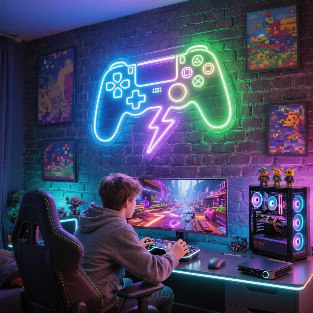 Custom Gaming Neon Sign | Personalized Gamer Logo LED Neon Light ...