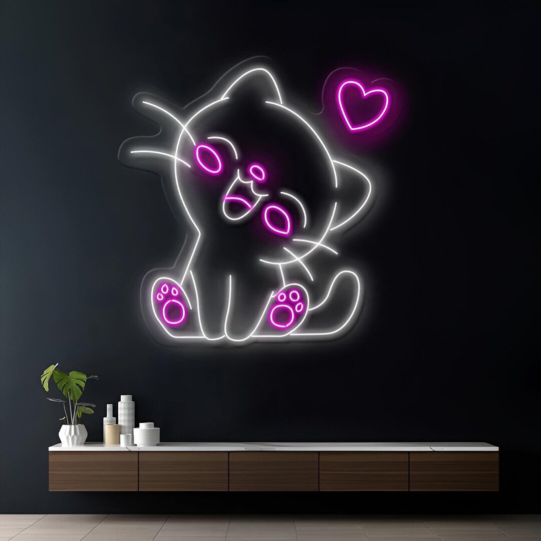 Cartoon Cat Neon Sign| Led Signs | Cartoon Neon Sign | Acrylic Sign ...