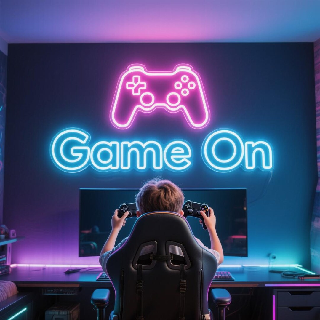 Custom Gaming Neon Sign | Personalized Gamer Logo LED Neon Light ...