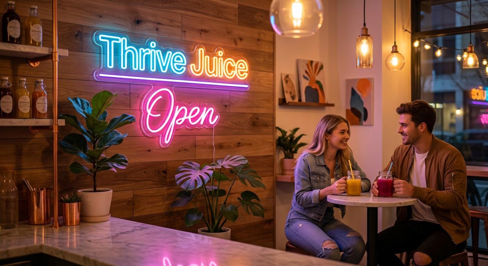 Custom Juice Bar Name Neon Sign | Personalized Shop Name LED Neon Light ...