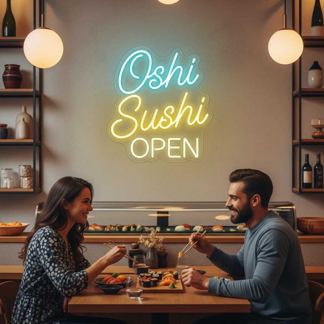 Custom Sushi Bar Name Neon Sign | Personalized Restaurant Name LED Neon ...