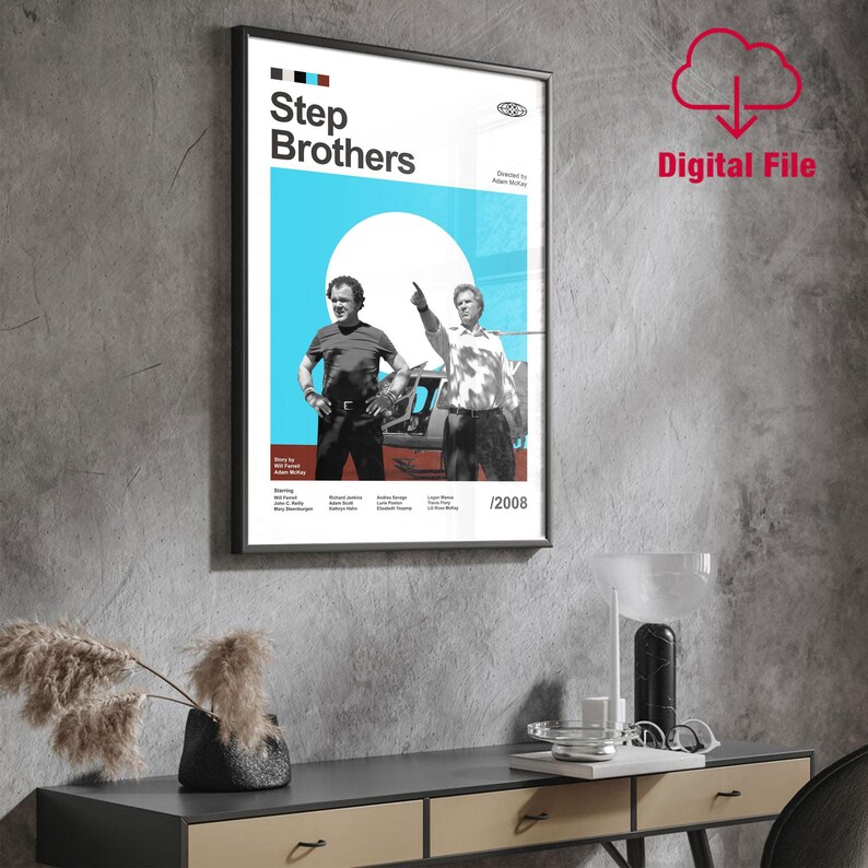 Mid Century Modern Step Brothers Poster Digital Print, Custom Movie ...
