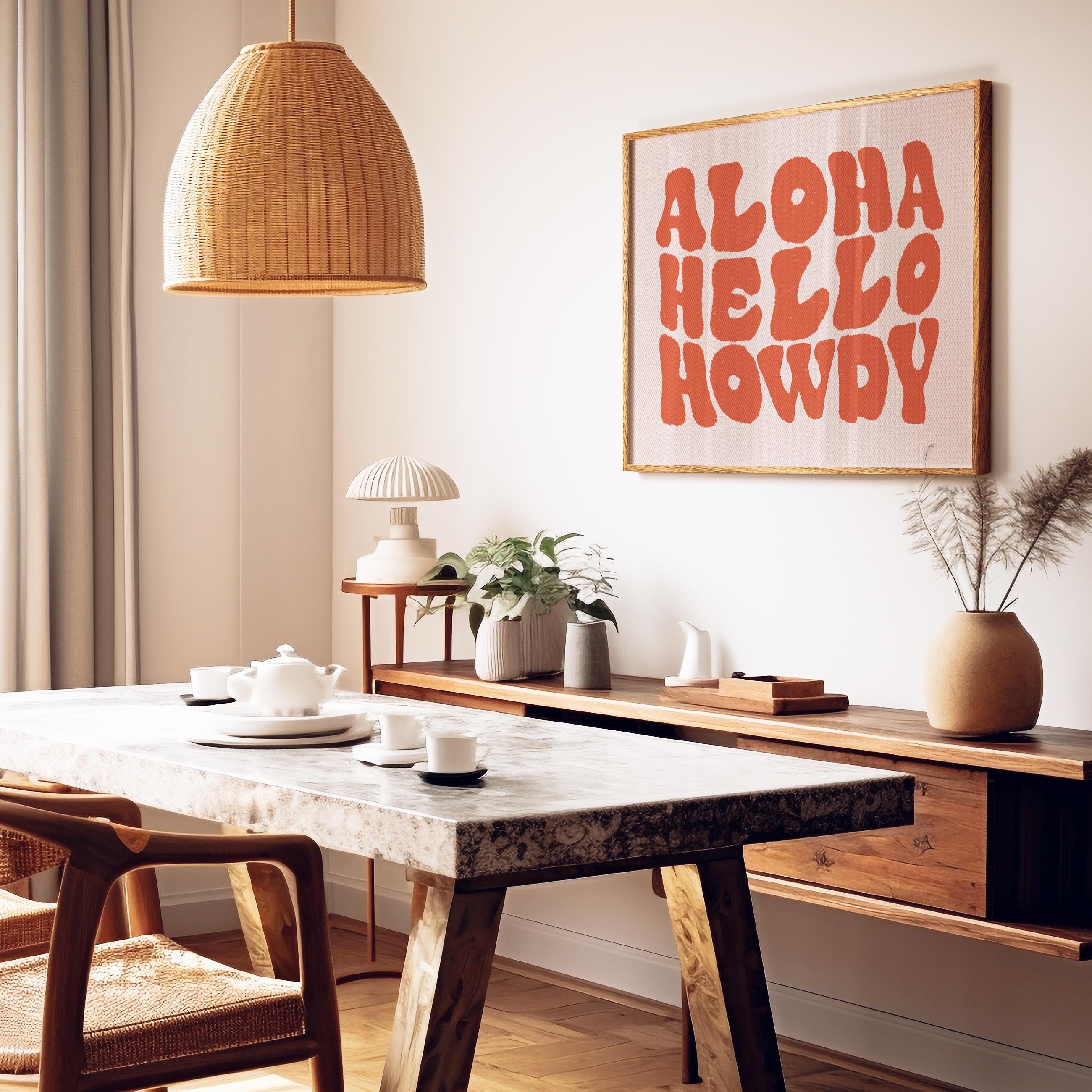 Aloha, Hello, Howdy Printable Wall Art, Digital Wallart, Hawaii Cowgirl ...