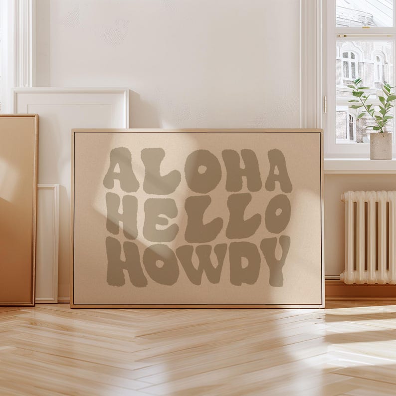 Aloha, Hello, Howdy Printable Wall Art, Digital Wallart, Hawaii Cowgirl ...