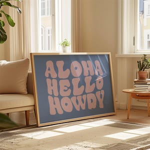 Aloha, Hello, Howdy Printable Wall Art, Digital Wallart, Hawaii Cowgirl ...