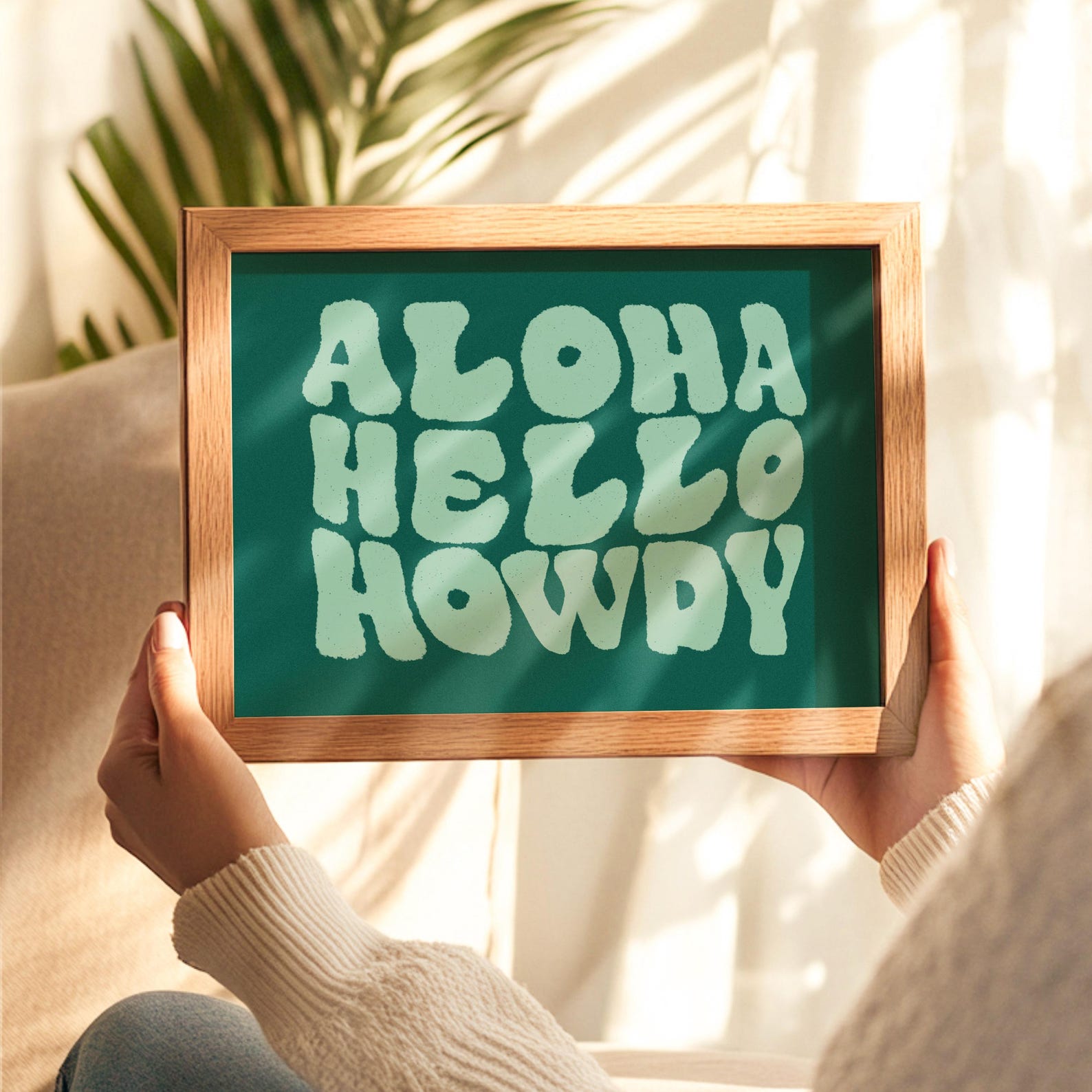 Aloha, Hello, Howdy Printable Wall Art, Digital Wallart, Hawaii Cowgirl ...