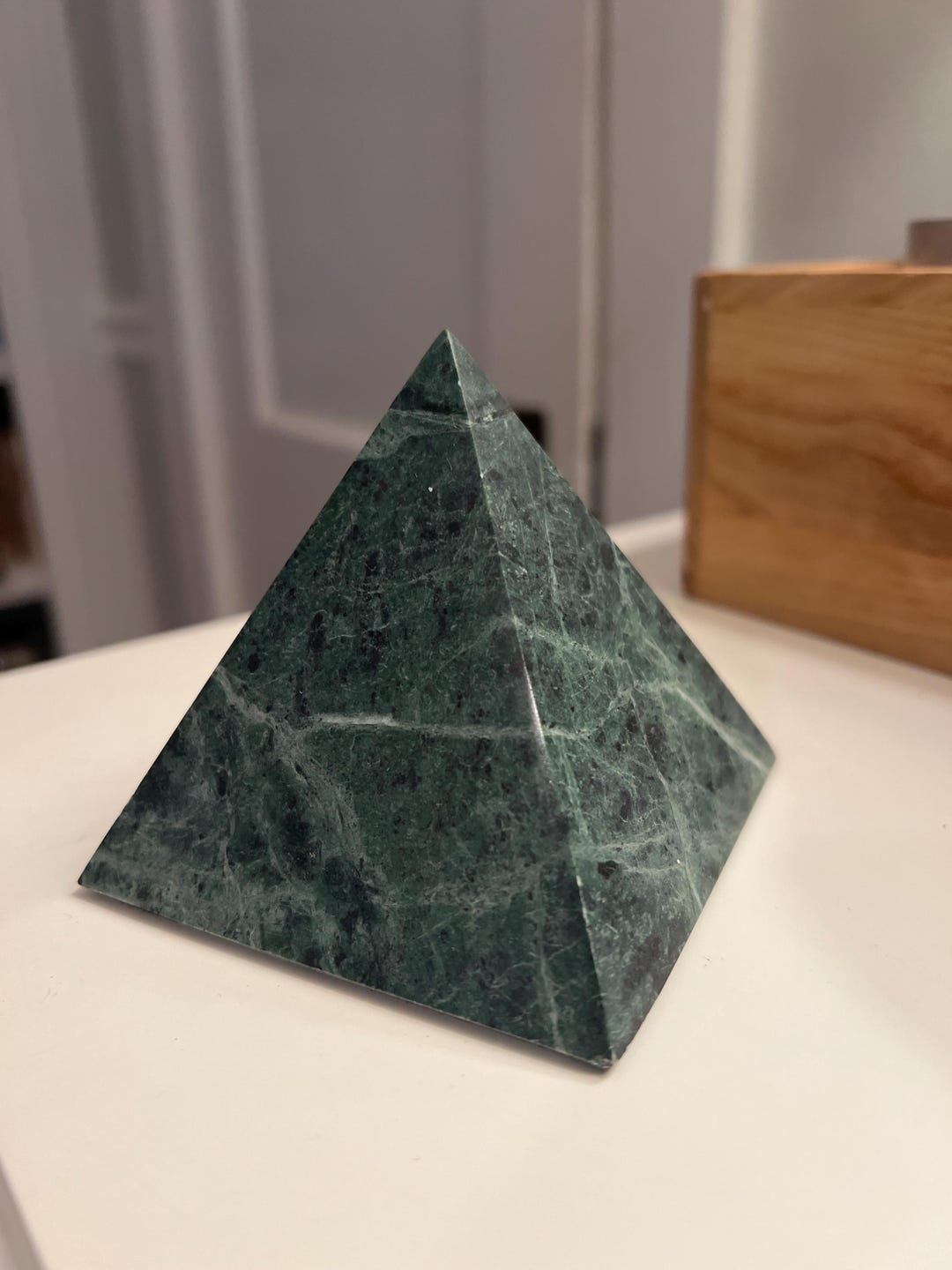 Green Marble Pyramid Paperweight, Green, Black, Gray, & White - Etsy