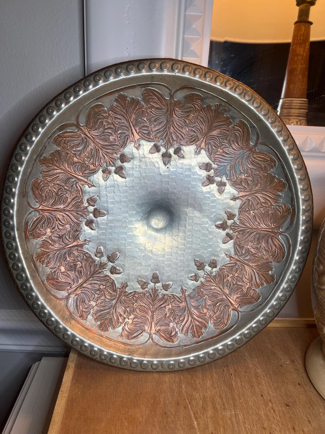 Trade Continental Antique Beaten Copper Shallow Bowl 642, 11 1/2 Wide ...