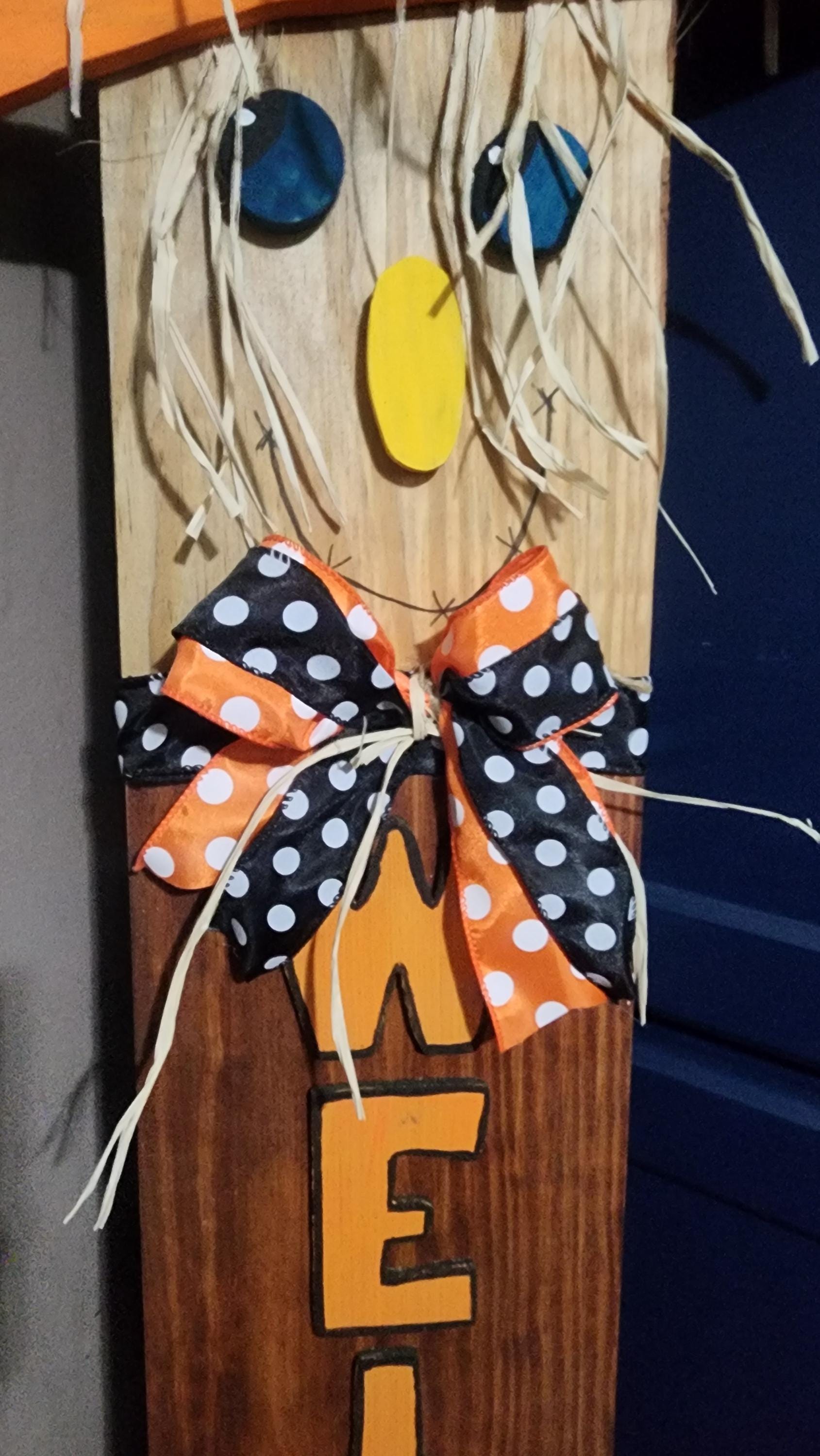 Scarecrow Porch Sign. Standing Porch Sign. Scarecrow Leaning Sign ...