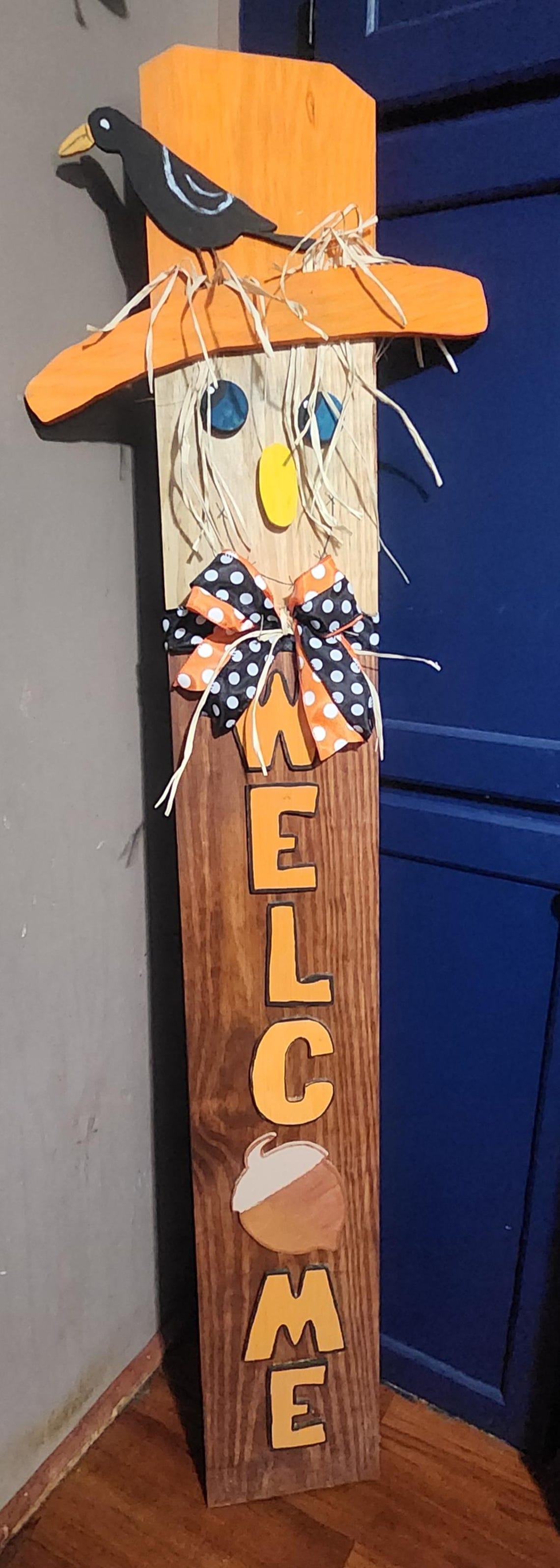 Scarecrow Porch Sign. Standing Porch Sign. Scarecrow Leaning Sign ...