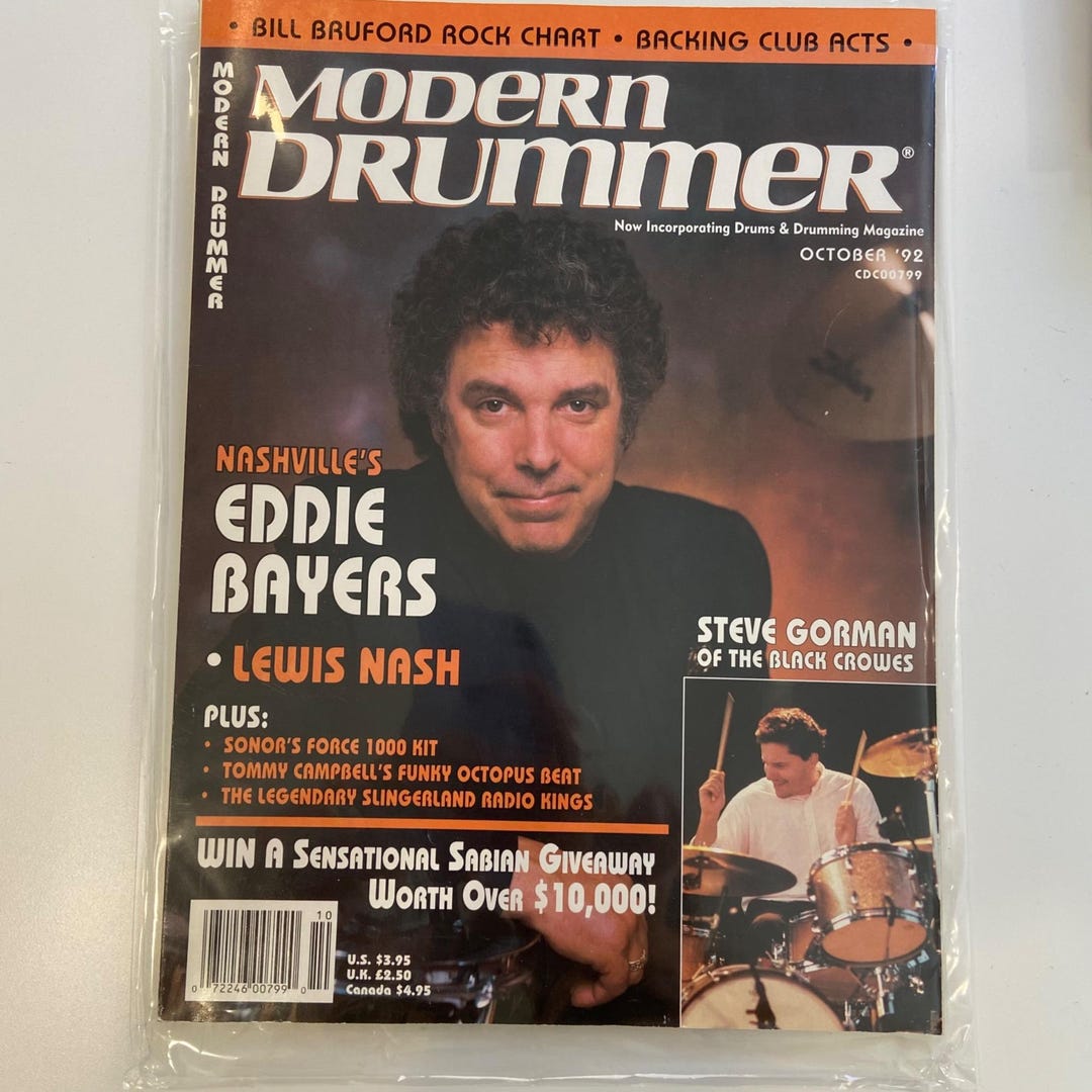 Done Vintage Modern Drummer Magazine October 1992 Featuring Eddie ...
