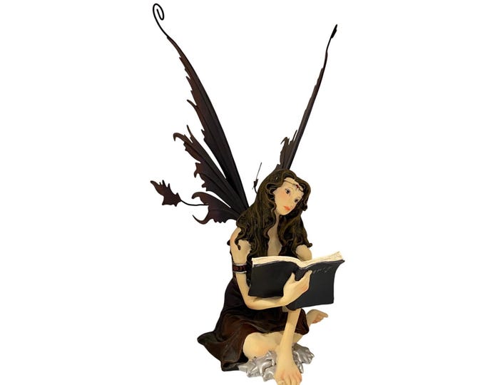 Zemeno Night Faery Collectible Fairy Figurine With Book & Wings ...
