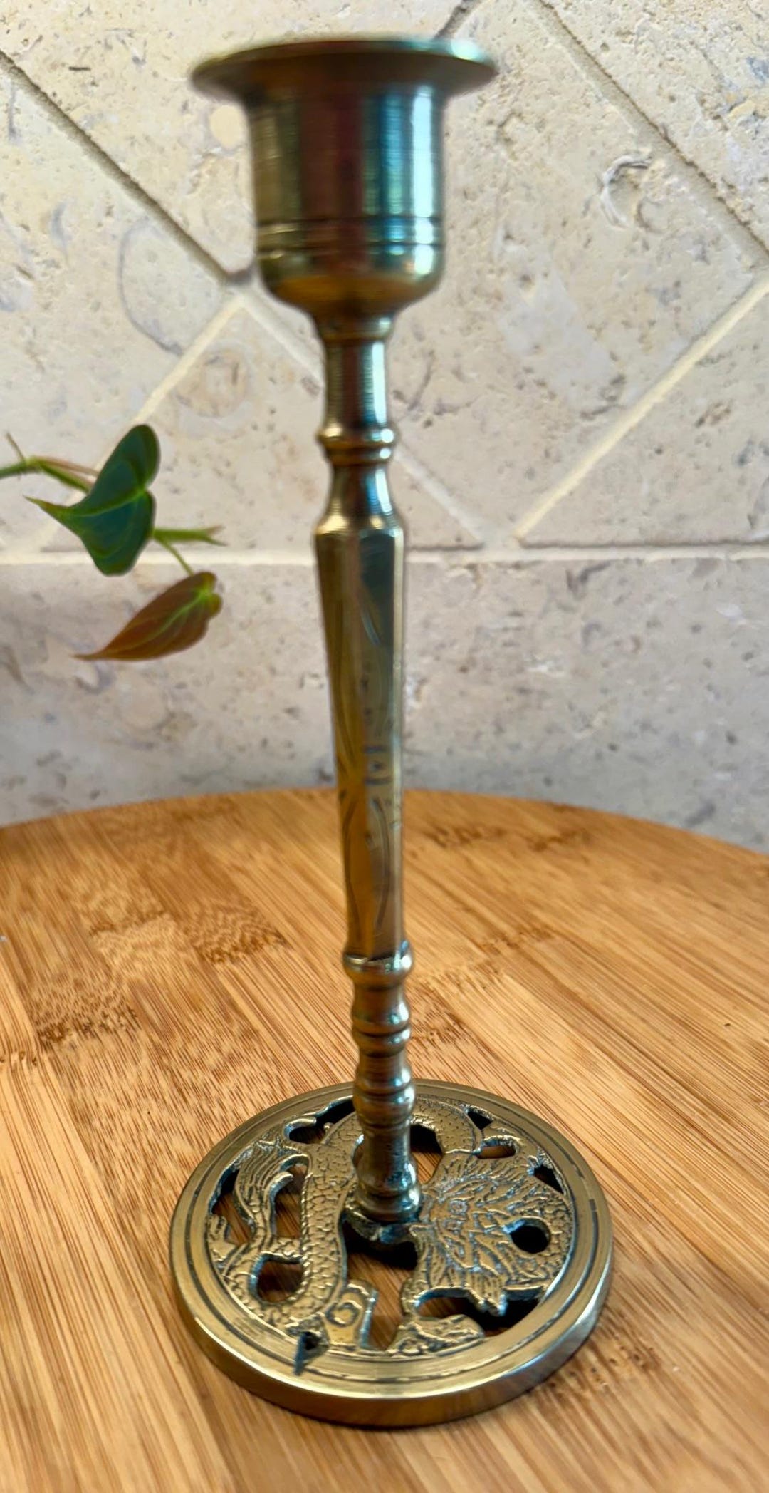 Vintage Brass Chinese Dragon Candlestick - Etsy