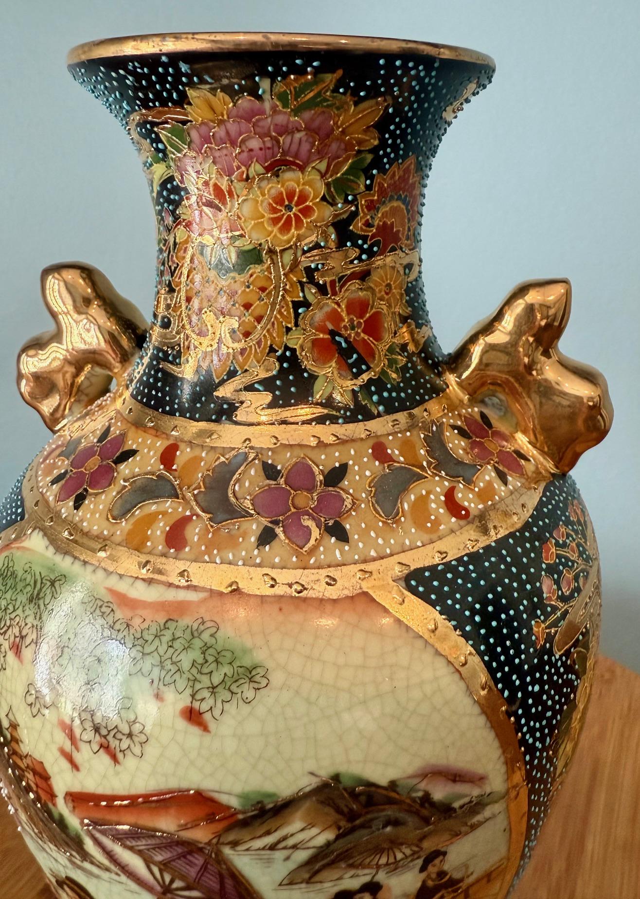 Vintage Royal Satsuma Vase | Hand-painted Japanese Geisha Scene | 10 ...