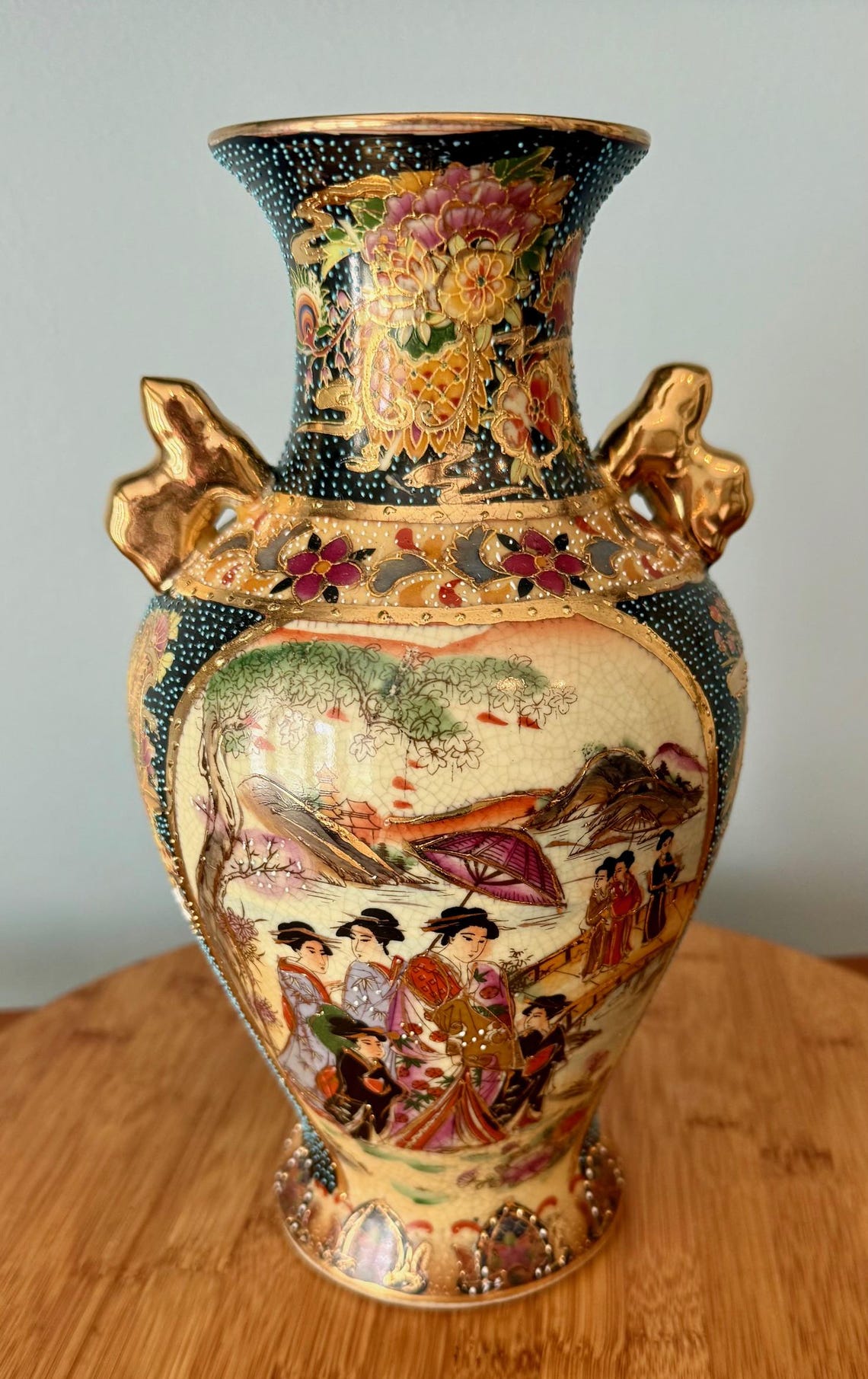 Vintage Royal Satsuma Vase | Hand-painted Japanese Geisha Scene | 10 ...