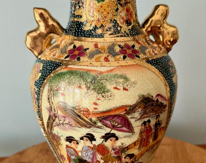 Vintage Royal Satsuma Vase | Hand-painted Japanese Geisha Scene | 10 ...