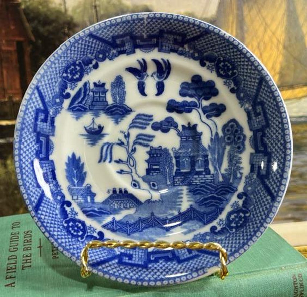 Vintage Maruta China Occupied Japan Blue Willow Plate 6" Toy Platter ...