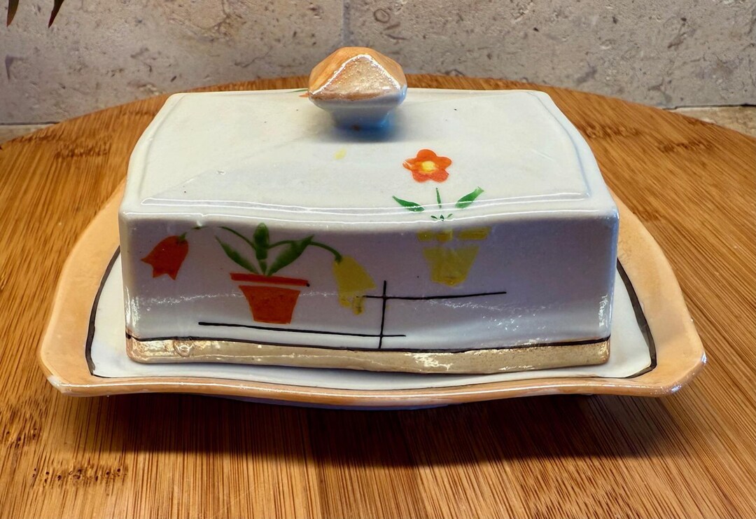 Vintage Hand Painted Japanese Butter Dish - Etsy