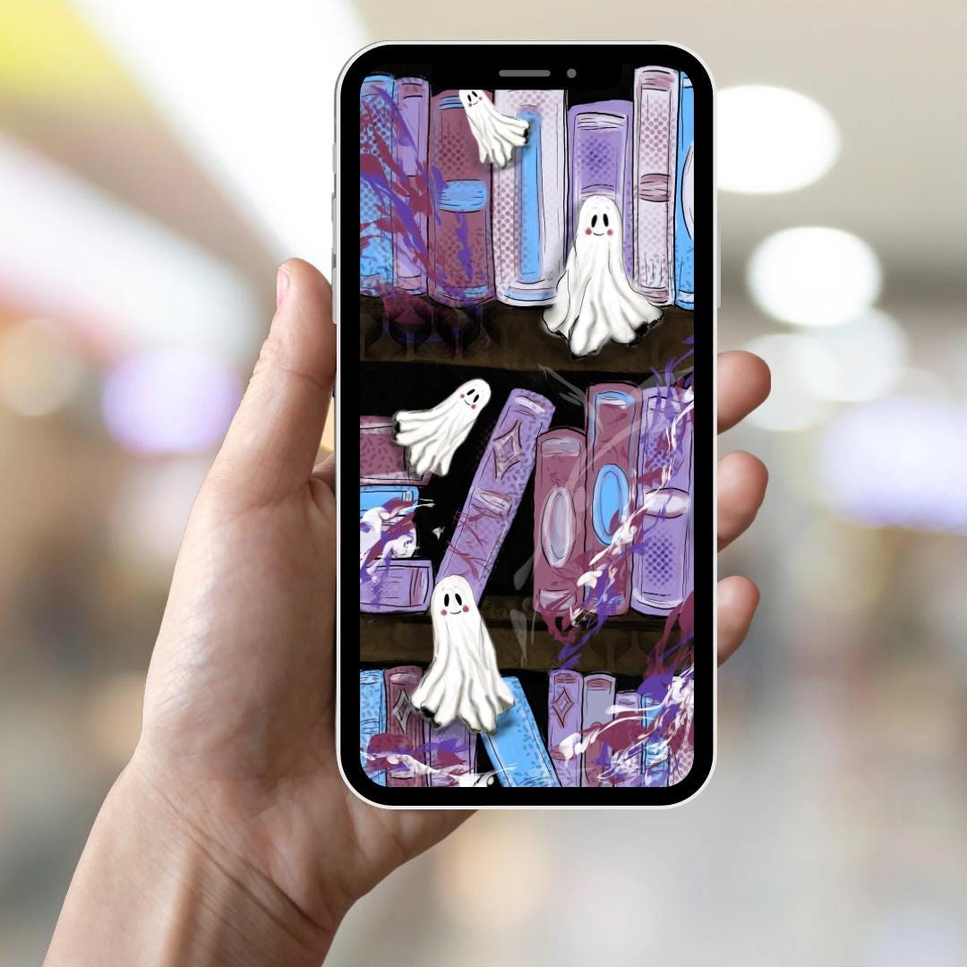 Ghost Bookshelf No. 2 Wallpaper digital Download - Etsy