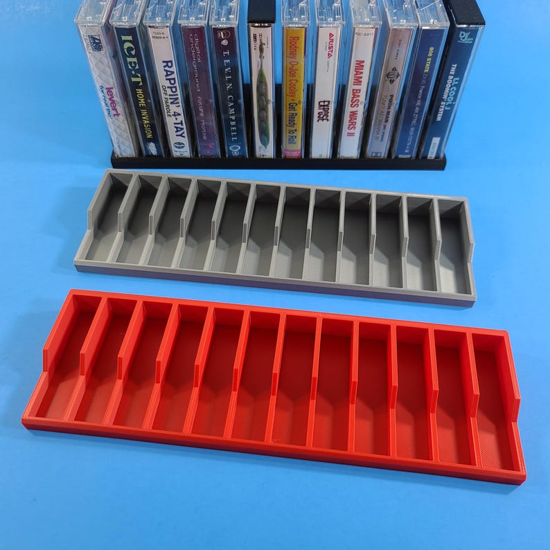 Retro Cassette Tape Storage Rack – 3d-printed Organizer, Holds 12 Tapes ...