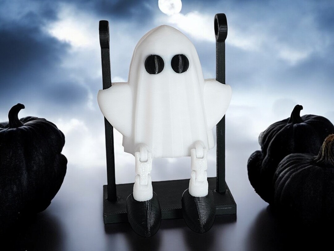 Cute 3D Printed Ghost With Flexible Legs on Swing, Hanging Ghost ...