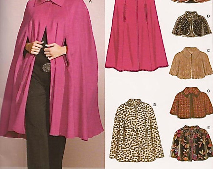 Plus Size CAPES & CAPELET Sewing Pattern - EASY Cape 5 Styles 5 Sizes ...