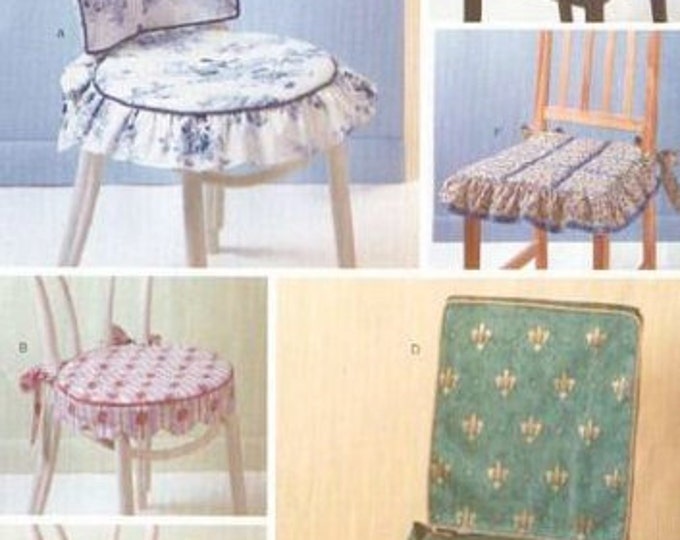CHAIR Covers & Pads Sewing Pattern Dining Room Kitchen Chairs OOP HTF ...