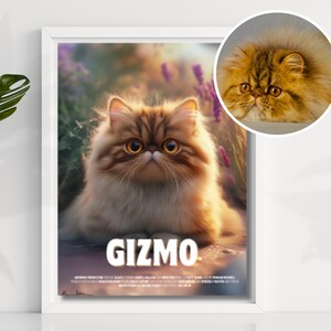 Custom Cartoon Pet Portrait | Custom Cat Cartoon Wall Art | Digital Pet ...