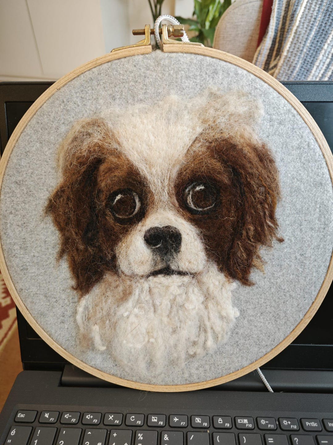 Realistic Cute Dog Needlework Felt Wall Decor on Pulley, Felt Wall ...