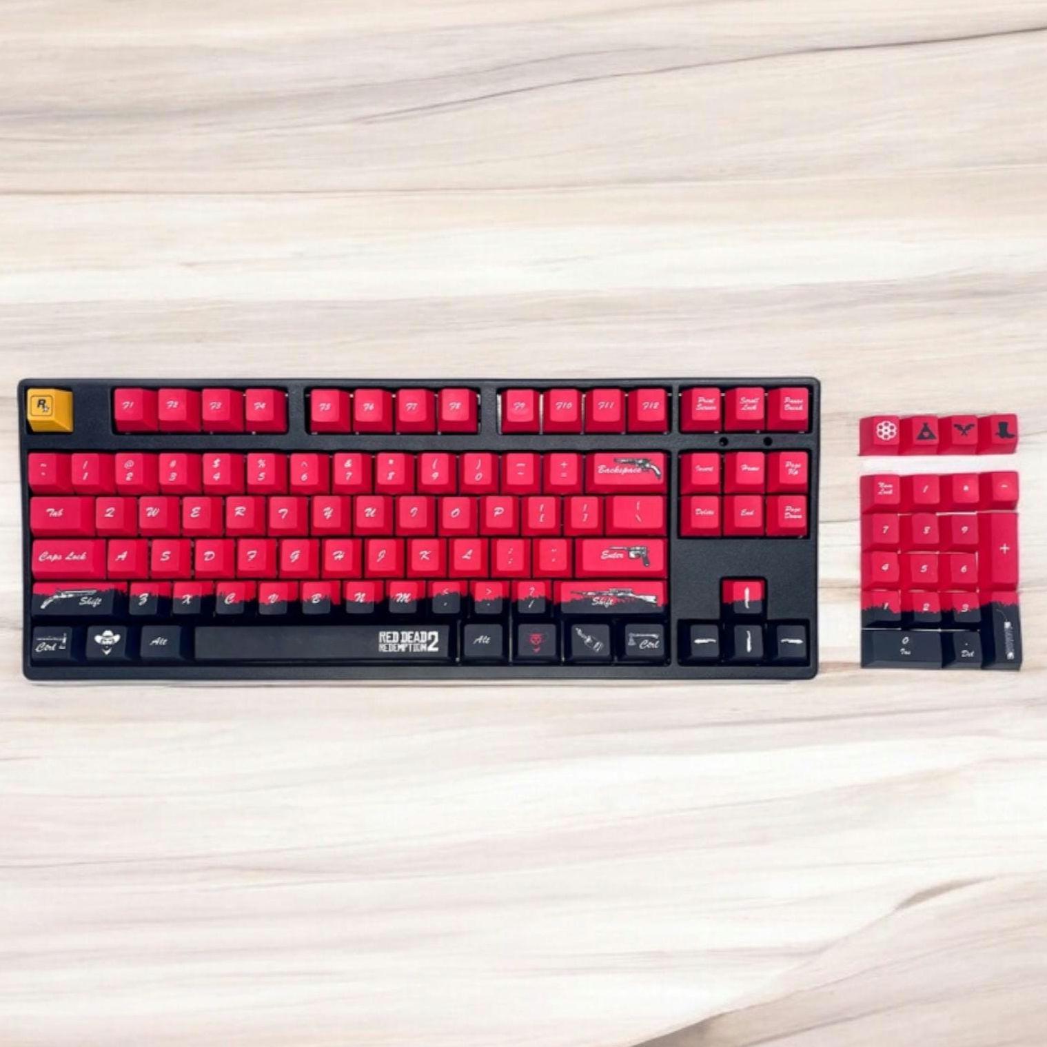 Keyboard Key Caps Set Red Dead Redemption 2 108 Keycaps for Working for ...
