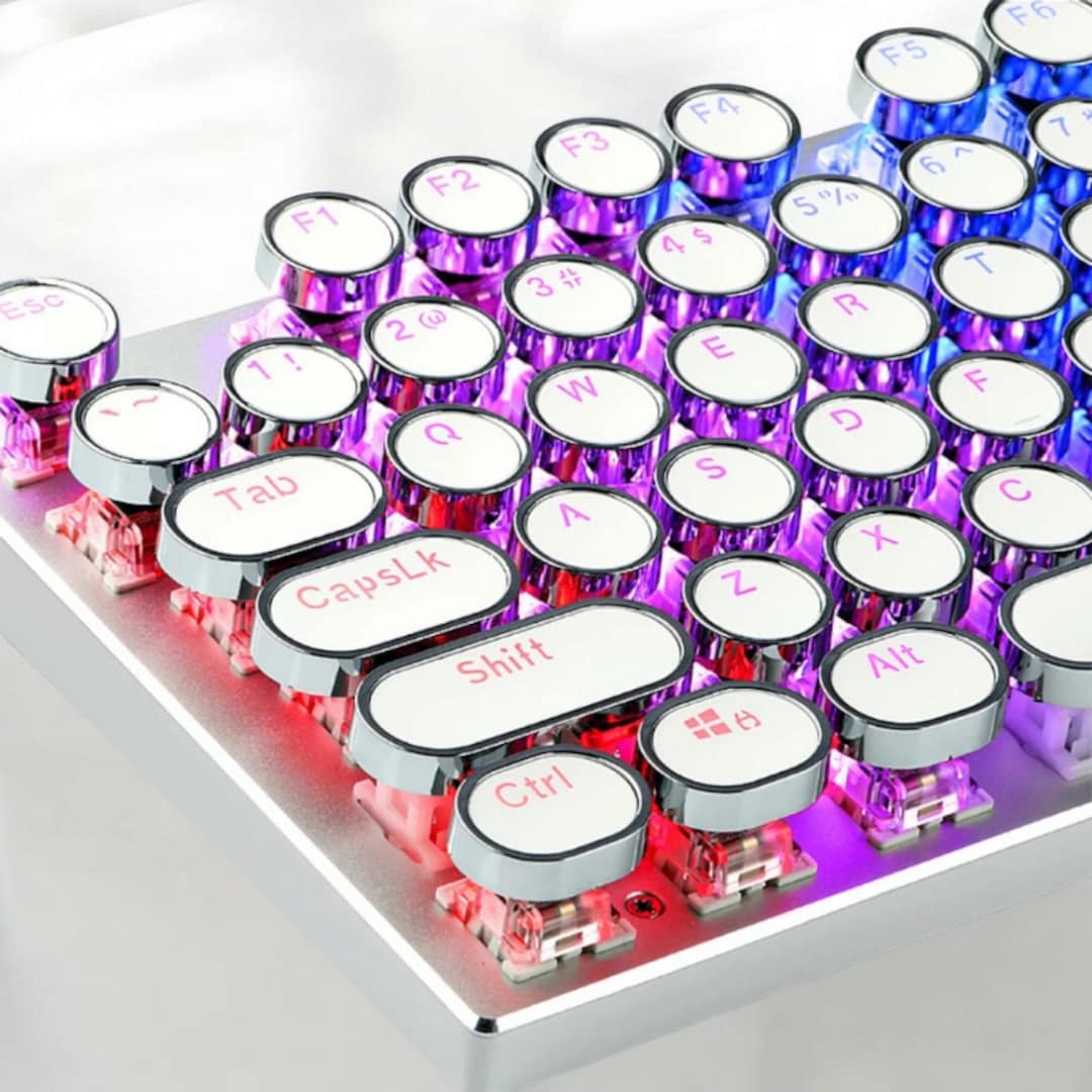 Keyboard Key Caps Set Classic Typewriter Style 104 Keycaps for Working ...