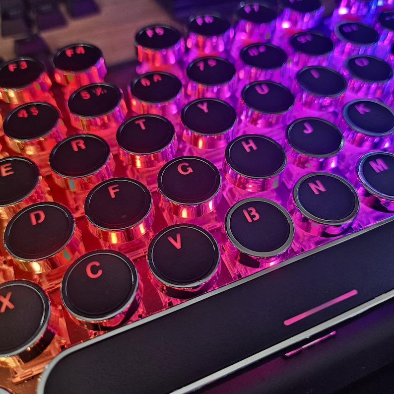 Keyboard Key Caps Set Classic Typewriter Style 104 Keycaps for Working ...